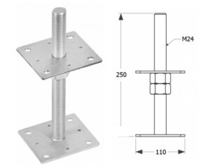 Heavy Duty Galvanised Height Adjustable Pergola Post Support – TG ...