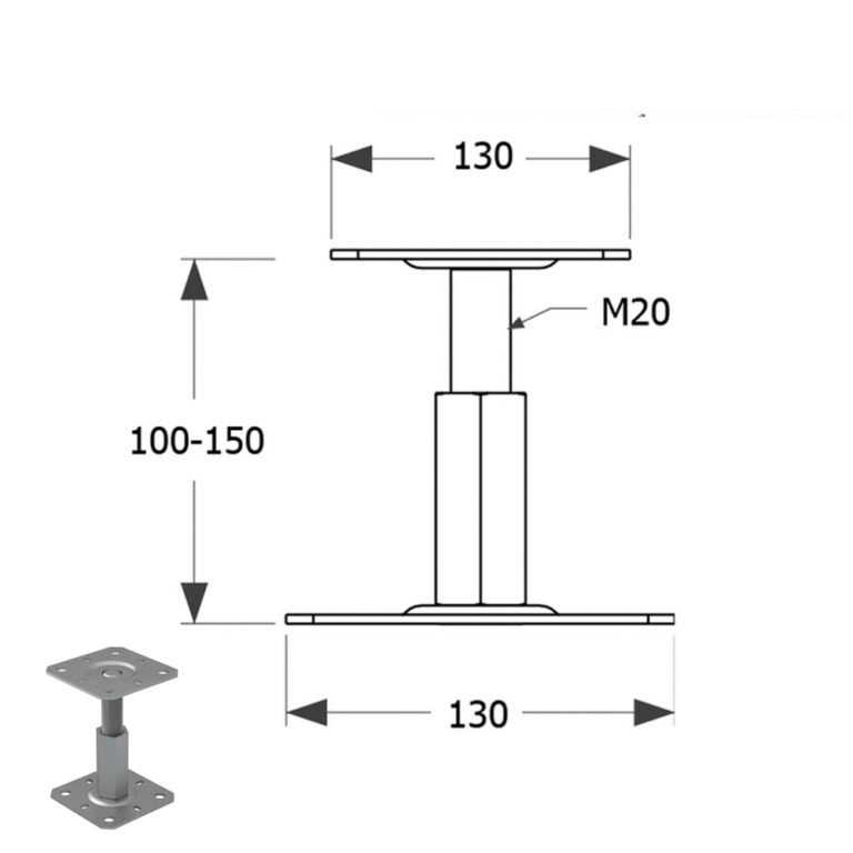 Galvanised Height Adjustable Pergola Post Support – TG Supplies – Your ...
