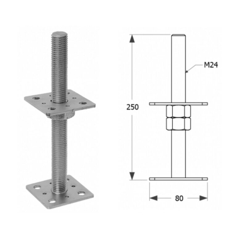 Heavy Duty Galvanised Height Adjustable Pergola Post Support – TG ...