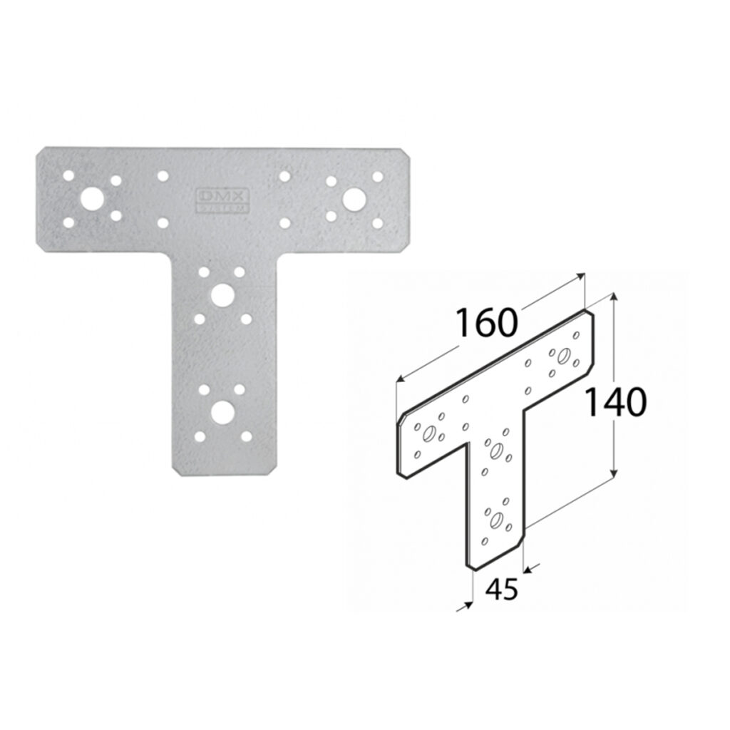 Heavy Duty 2.5mm Tee Plate T Bracket 160x140x45mm – TG Supplies – Your ...