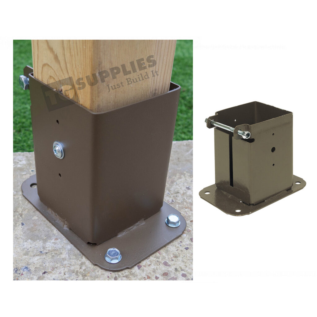 Versatile Galvanised Bolt Down Post Support Angle Bracket – TG Supplies ...