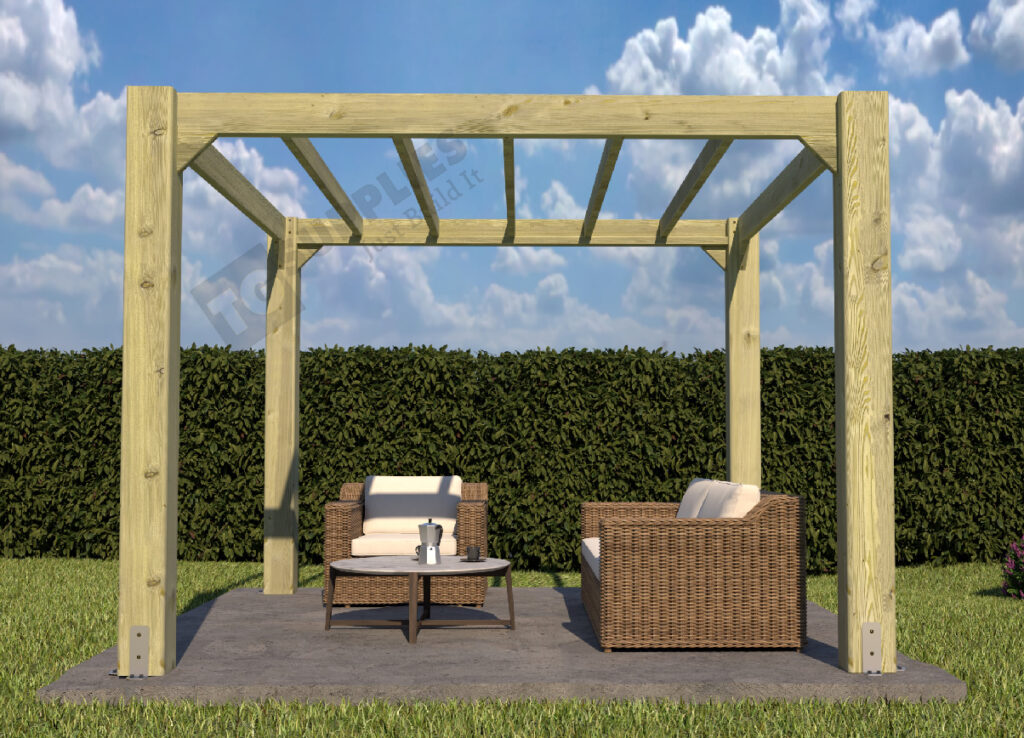 Freestanding Pergola Chunky Joe Complete Self-Assembly Kit Wooden ...