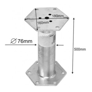 Heavy Duty Galvanised Bolt Down Post Support Extension Base – TG ...
