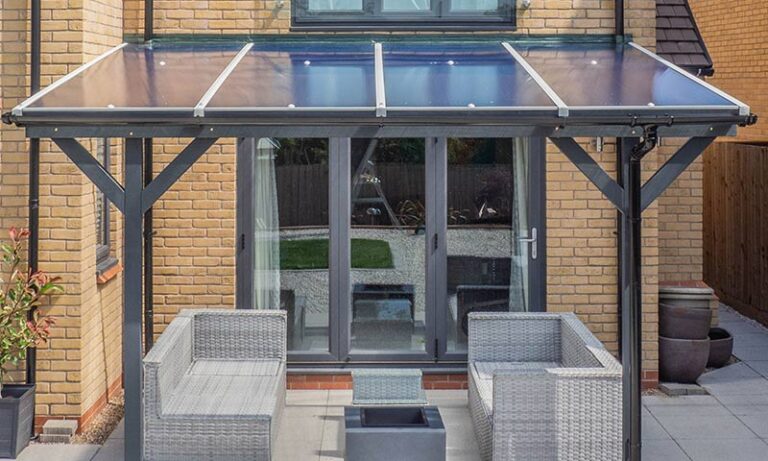 Lean-to Pergola Vista Complete Self-Assembly Kit With SkyGlaze ...