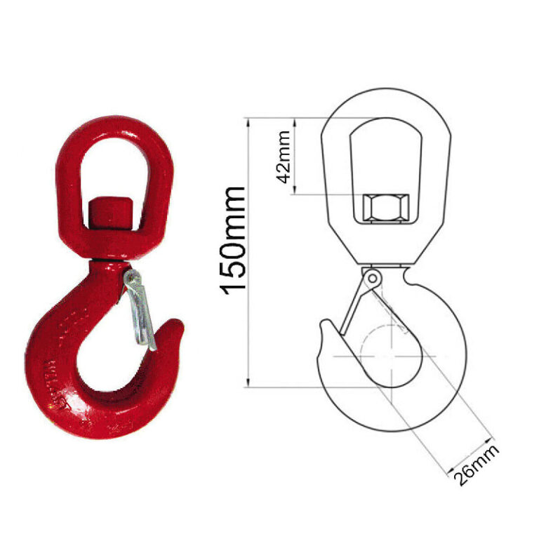 Heavy Load Swivel Lifting Hook With Safety Catch – Various Loads – TG ...