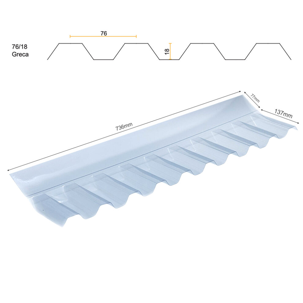 3″ Clear Greca Profile 76/18mm PVC Wall Flashing For Corrugated Roofing ...