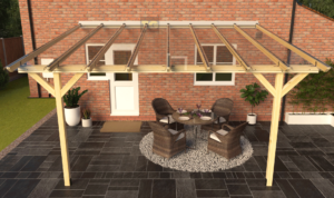 Complete Self-Assembly Lean-To Pergola SkyLite® Kit With EZ Glaze ...